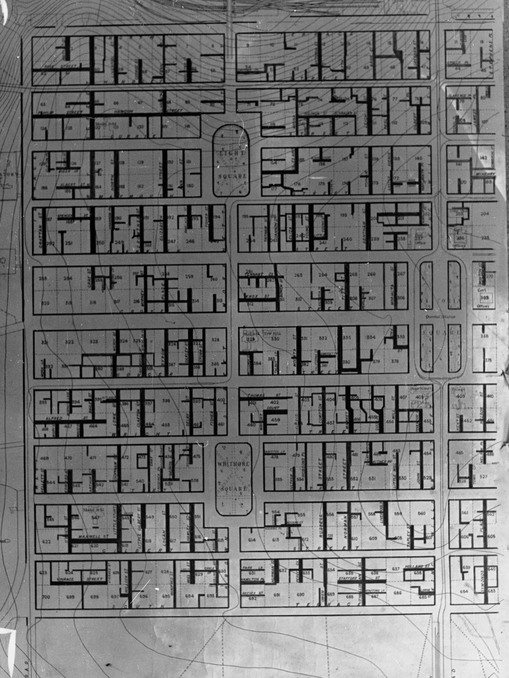 Map of Adelaide showing streets and squares (Town Planner's photograph ...