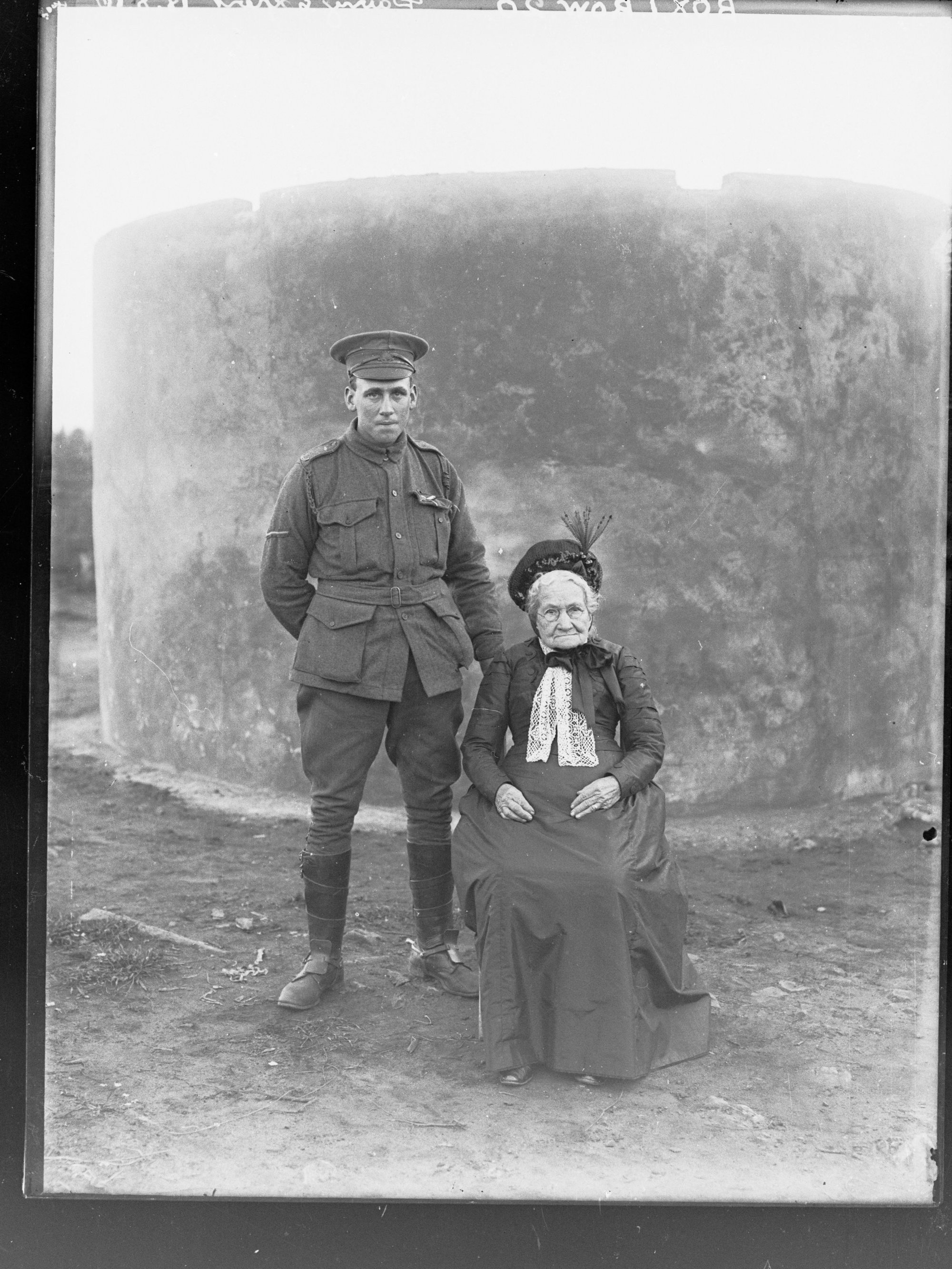 John Yeo Hudd and Mrs William Brook, J M Hudd's farm at Bletchley, near ...