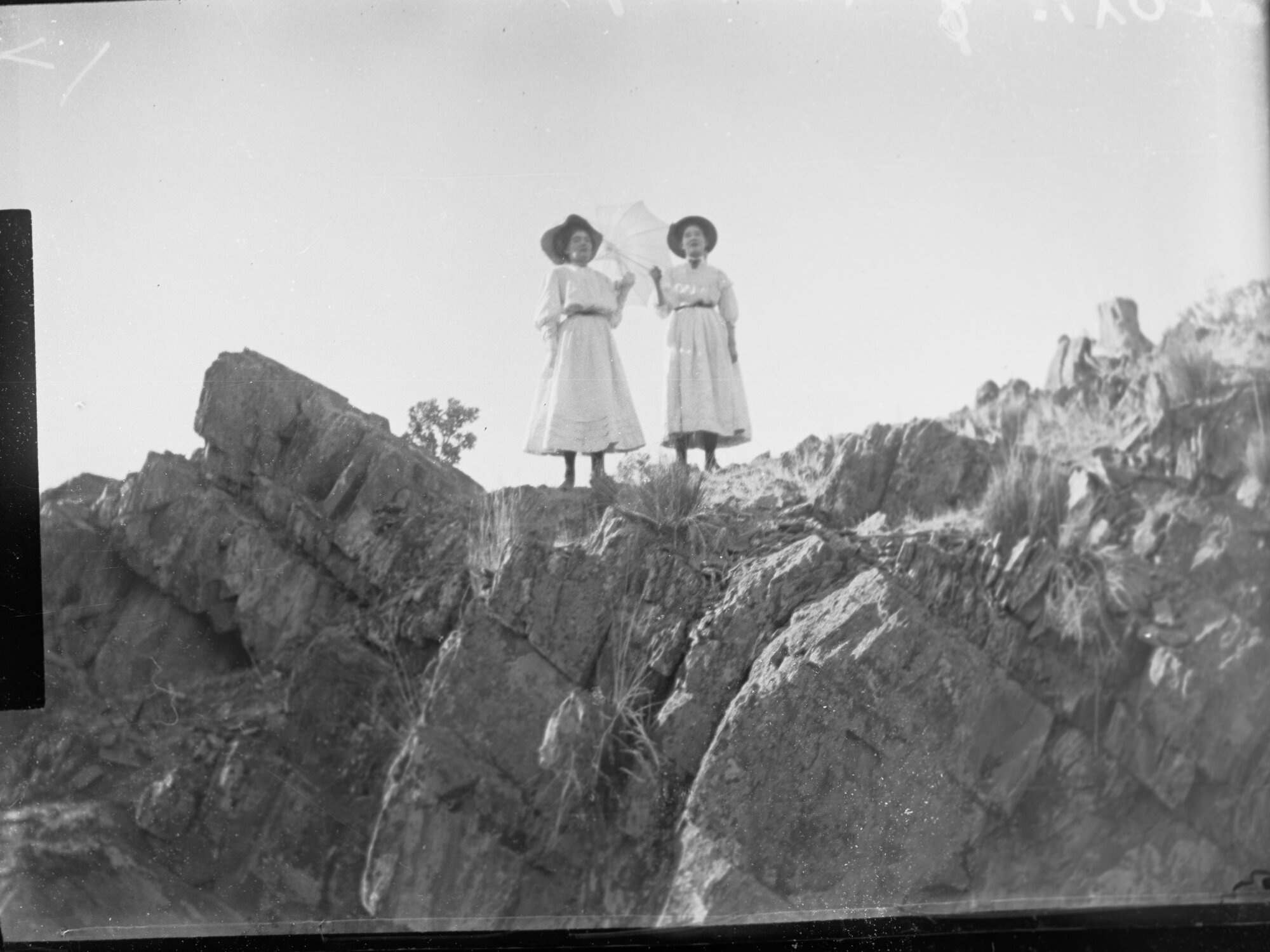 Two women standing by Pekina Creek, near Orroroo | History Trust